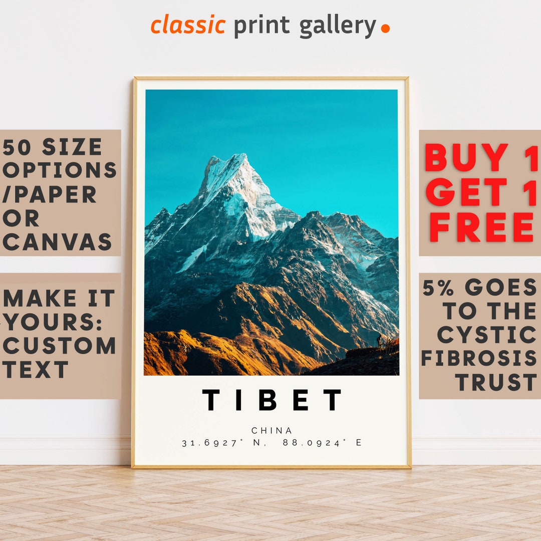 Tibet Poster Colorful Print, Tibet Wall Art, Tibet Photo Decor, Tibet ...