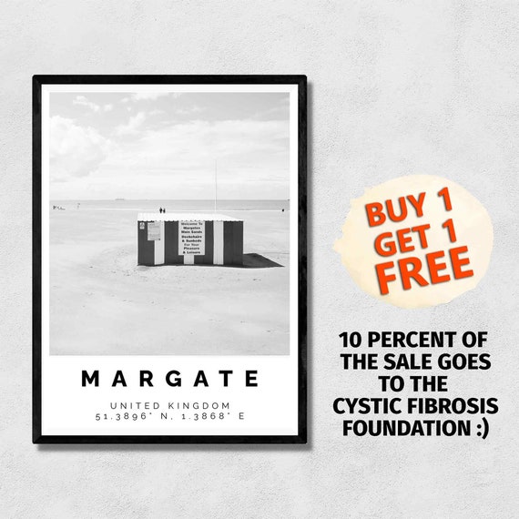 Margate Poster Black and White Print Margate Wall Art - Etsy