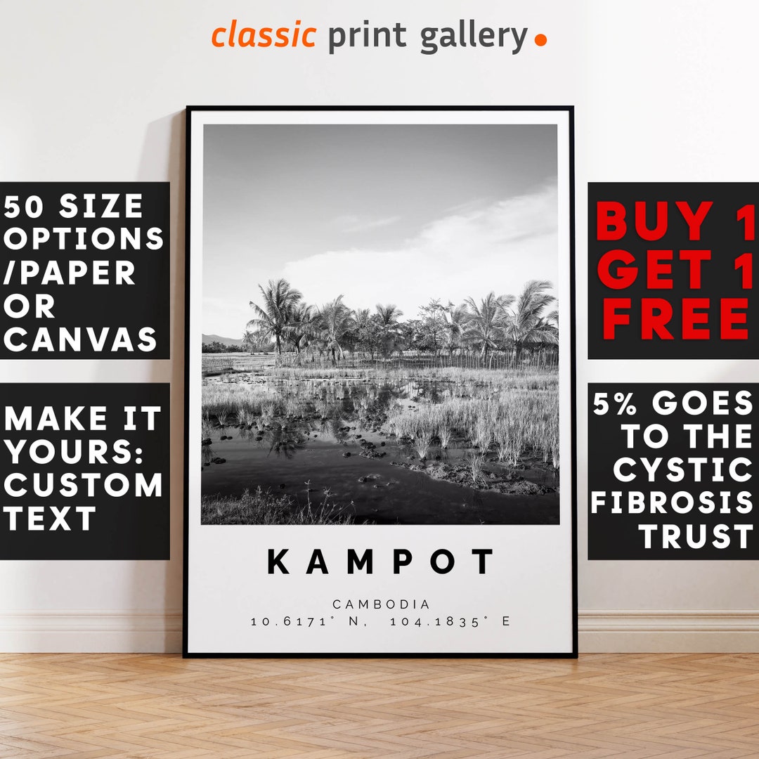 Kampot Poster Black and White Print, Kampot Wall Art, Kampot , Kampot Photo Print,cambodia,6465 ...