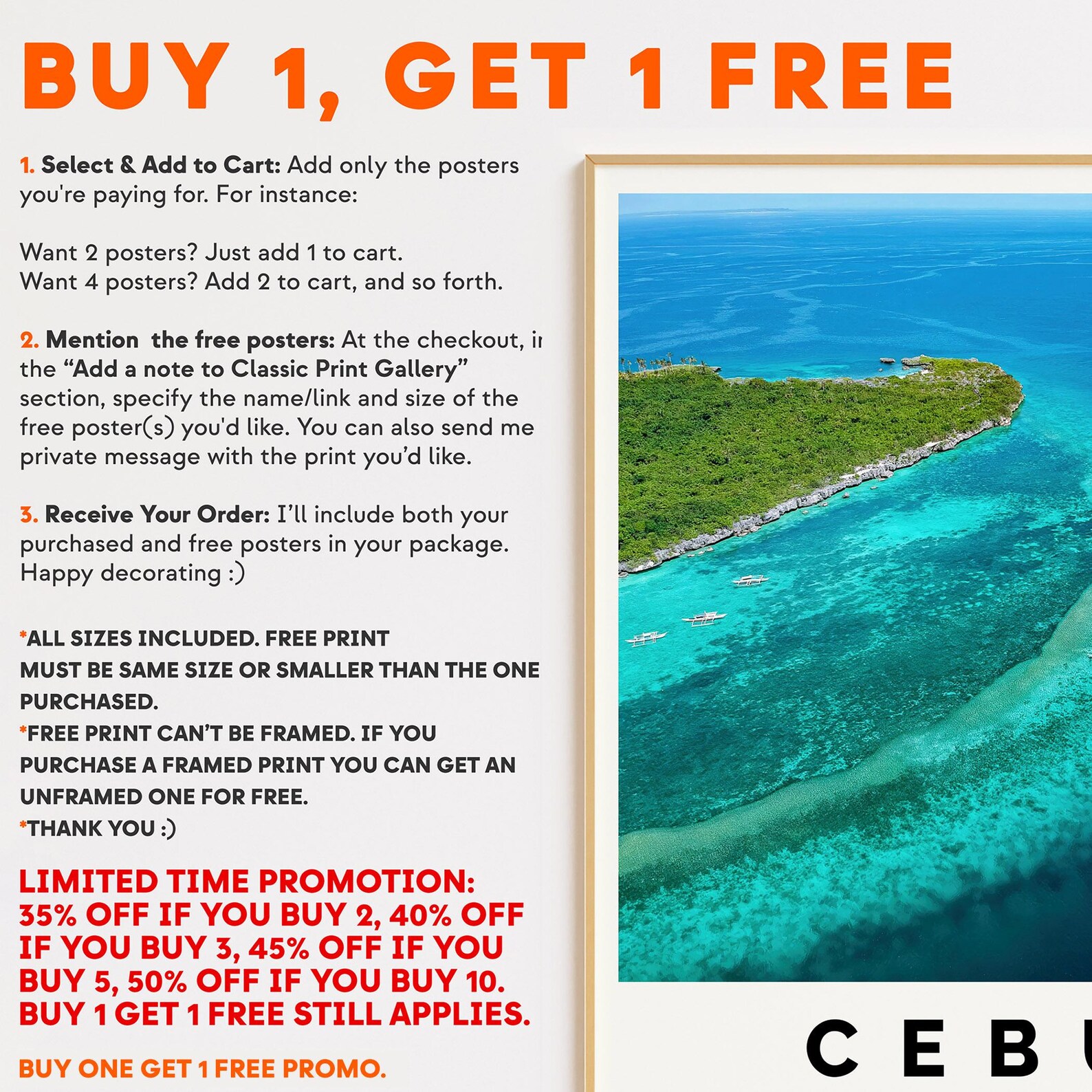 Cebu Poster Colorful Print, Cebu Wall Art, Cebu Photo Decor, Cebu Gift ...