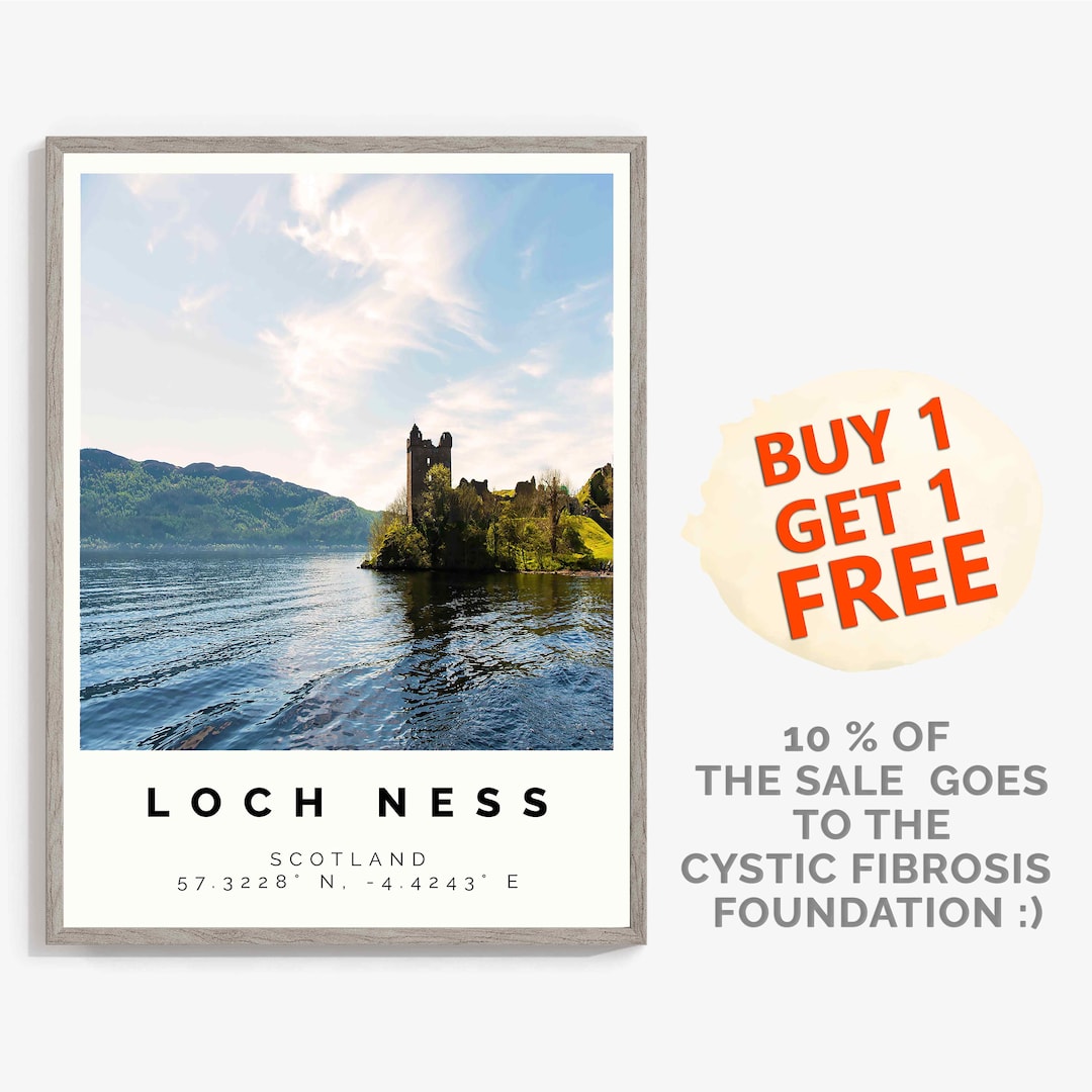 Loch Ness Poster Colorful Print Loch Ness Wall Art Loch Ness - Etsy