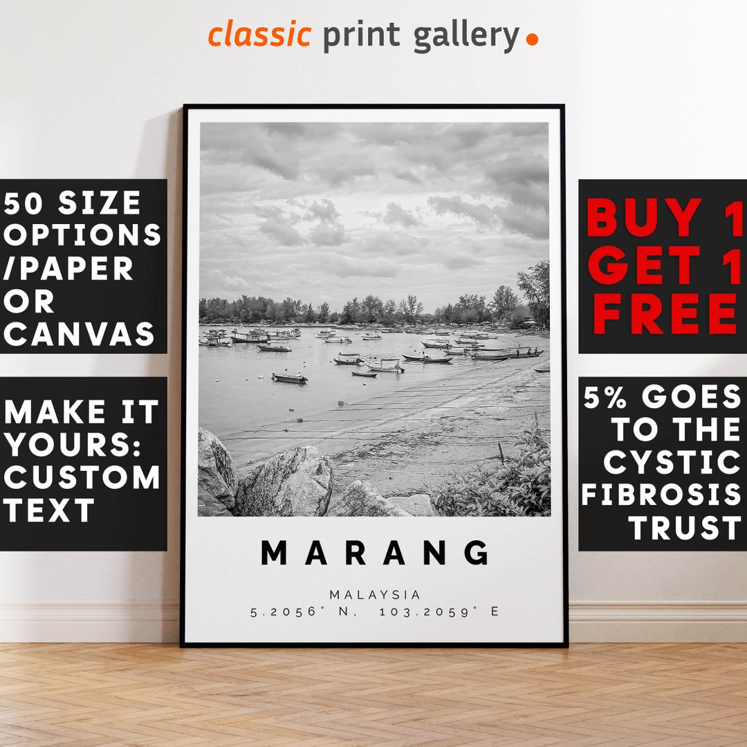 Marang Poster Black and White Print, Marang Wall Art, Marang , Marang ...