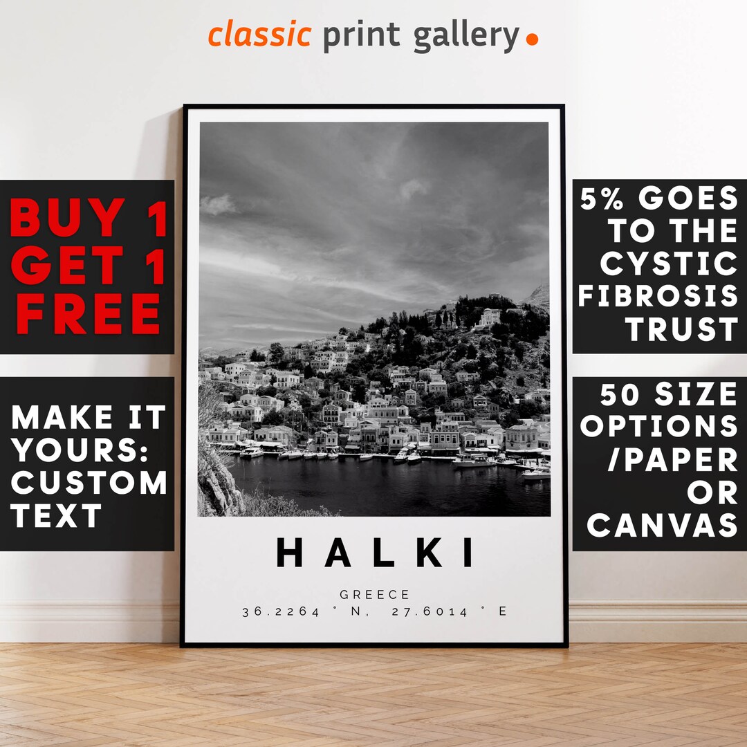 Halki Print,halki Wall Art,halki Black and White Poster,personalized ...
