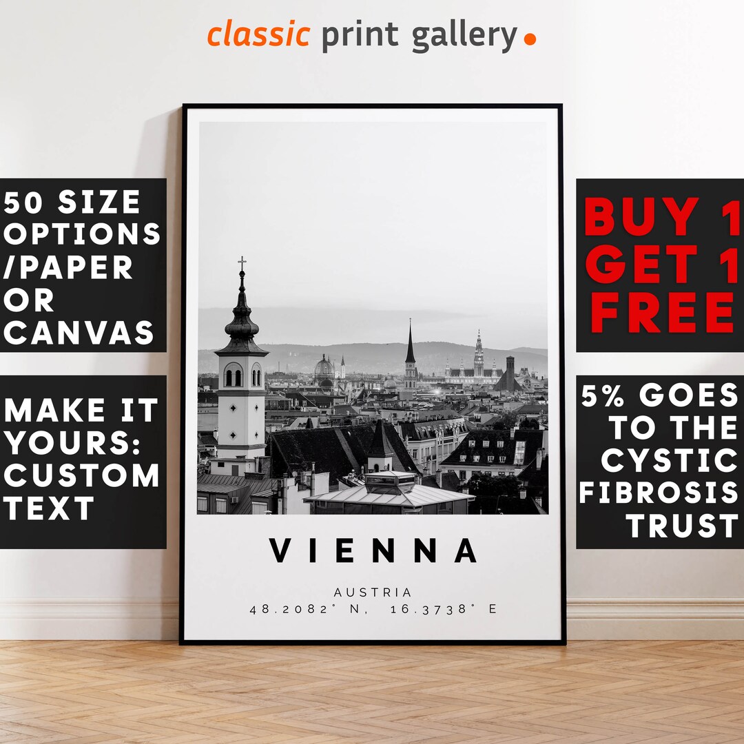 Vienna Print Black and White Photo, Vienna Wall Art, Vienna Travel ...