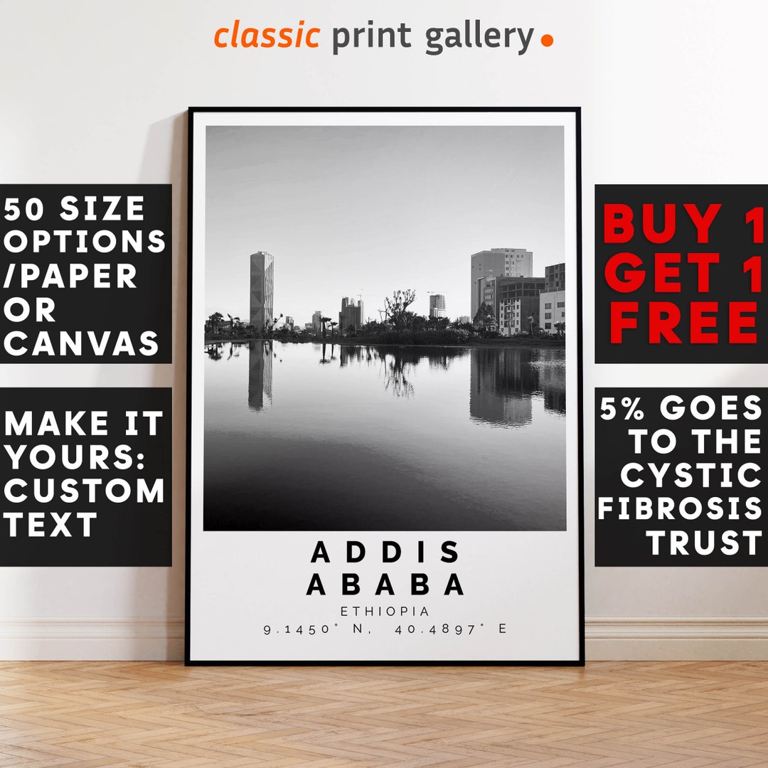Addis Ababa Print Black and White Photo, Addis Ababa Wall Art, Addis ...