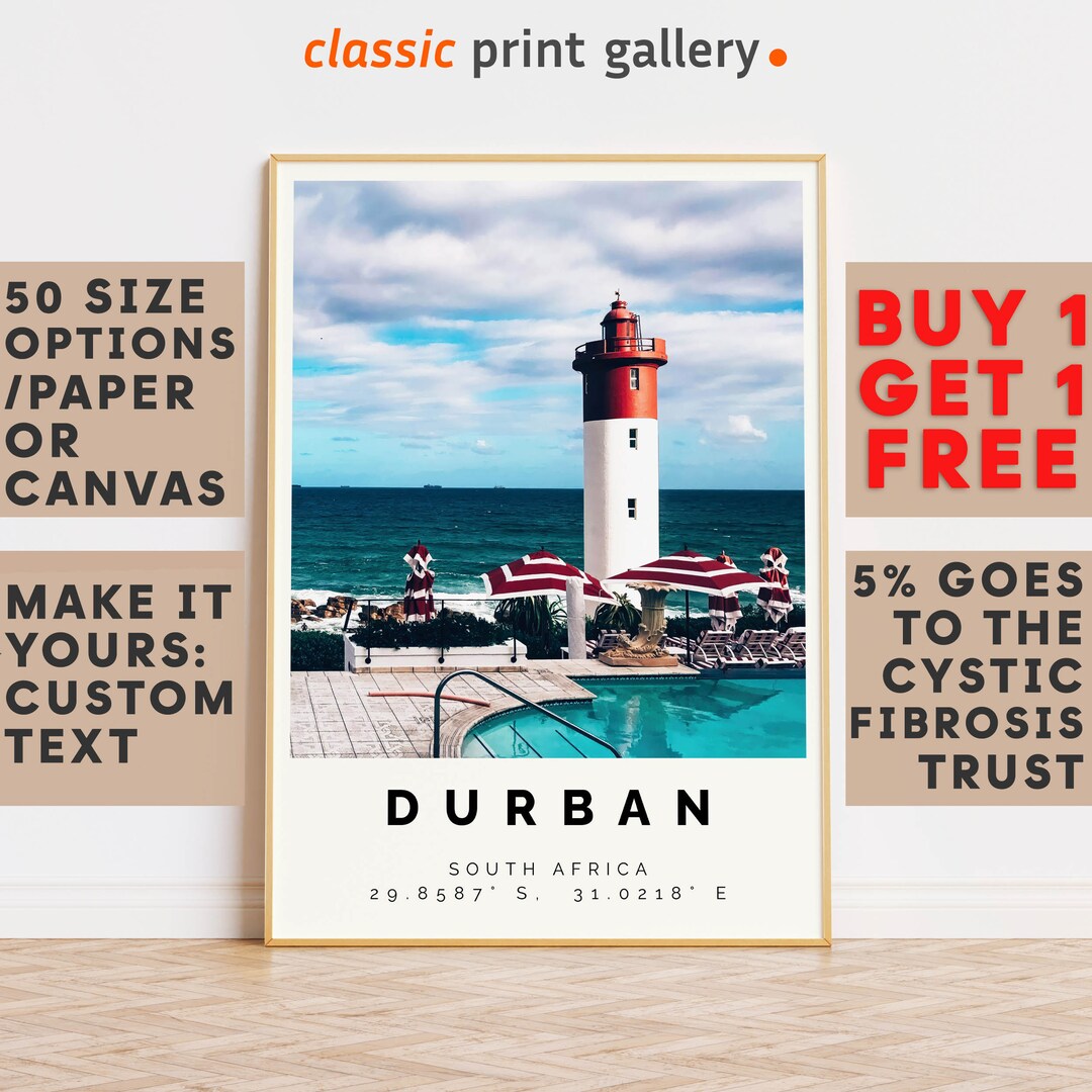 Durban Poster Colorful Print, Durban Wall Art, Durban Photo Decor, Gift ...