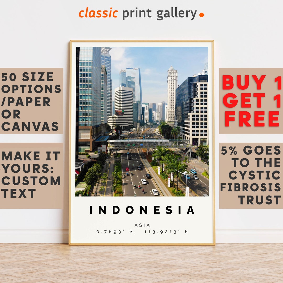 Indonesia Poster Colorful Print, Indonesia Wall Art, Indonesia Photo ...