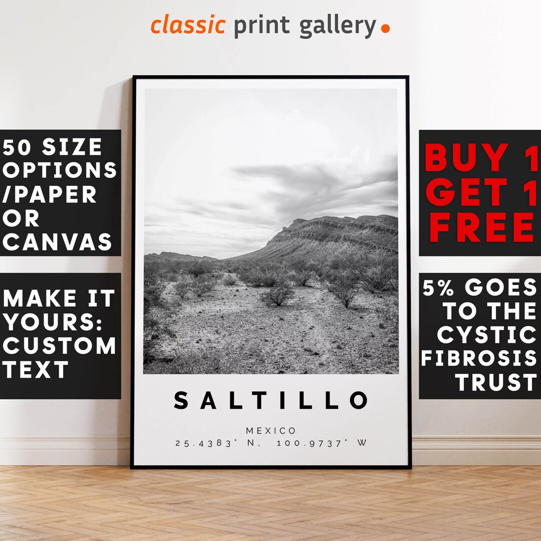 Saltillo Poster Black and White Print, Saltillo Wall Art, Saltillo ...