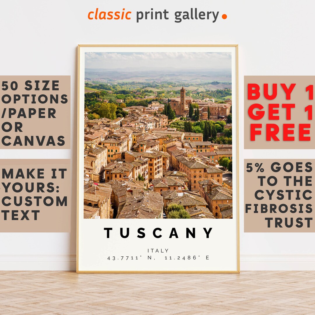 Tuscany Poster Colorful Print, Tuscany Wall Art, Tuscany Photo Decor ...