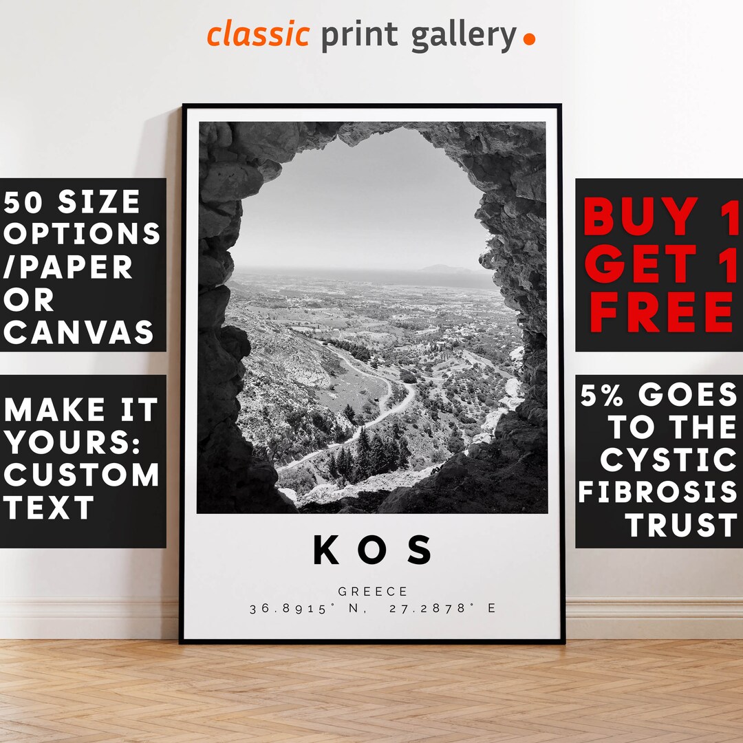 Kos Poster,kos Print,kos Black and White Photographic Art, Wedding Gift ...
