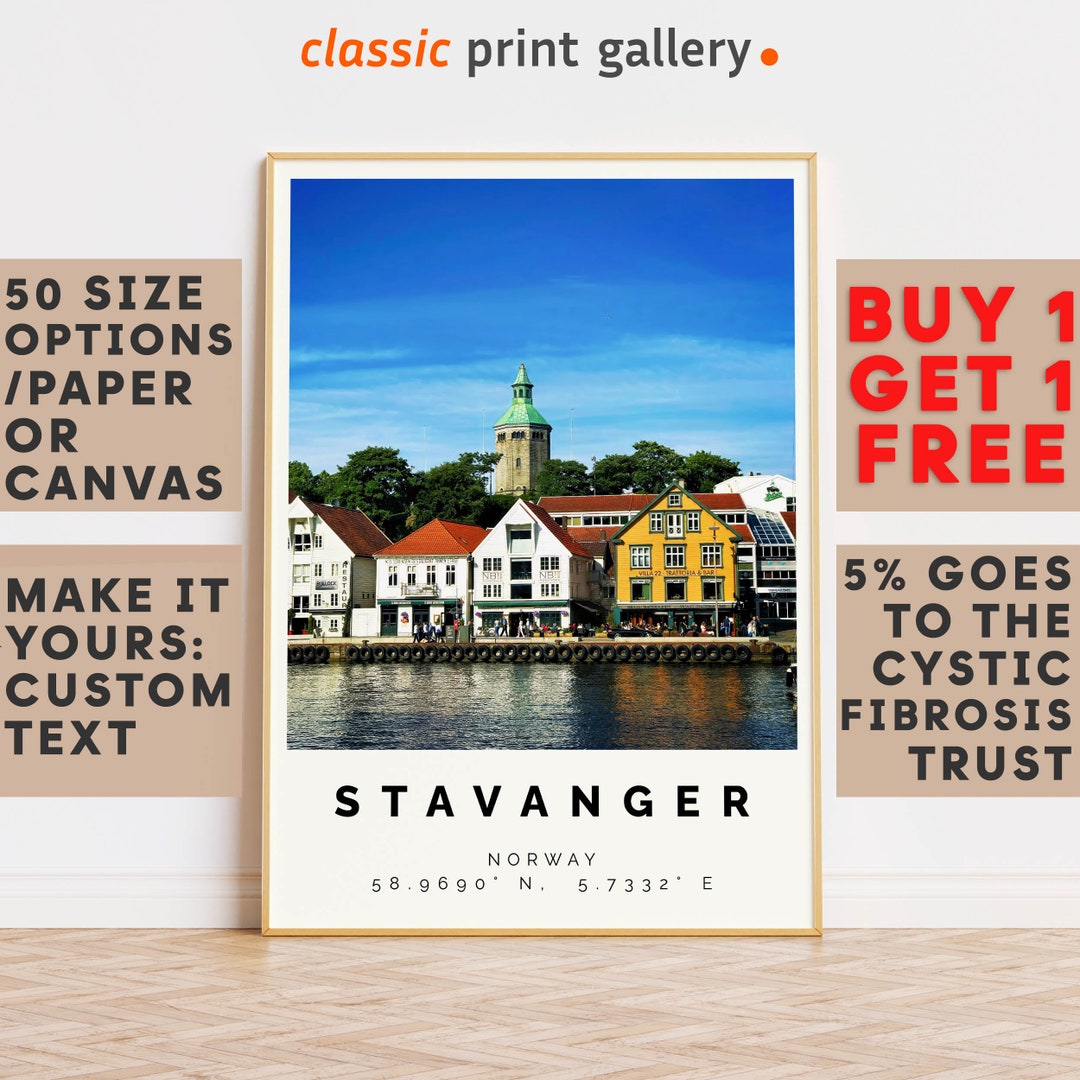 Stavanger Poster Colorful Print, Stavanger Wall Art, Stavanger Photo ...