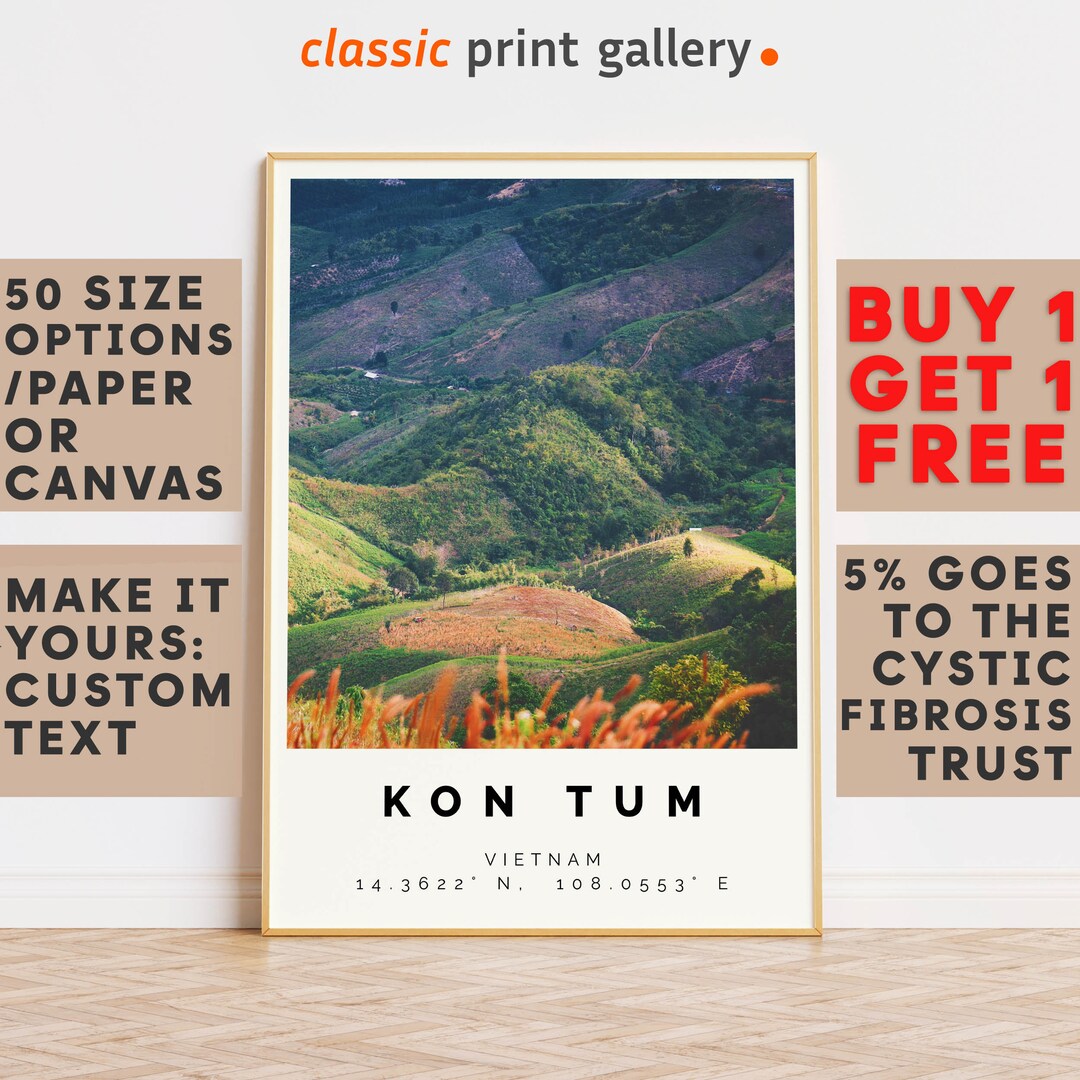 Kon Tum Poster Colorful Print, Kon Tum Wall Art, Kon Tum Photo Decor ...