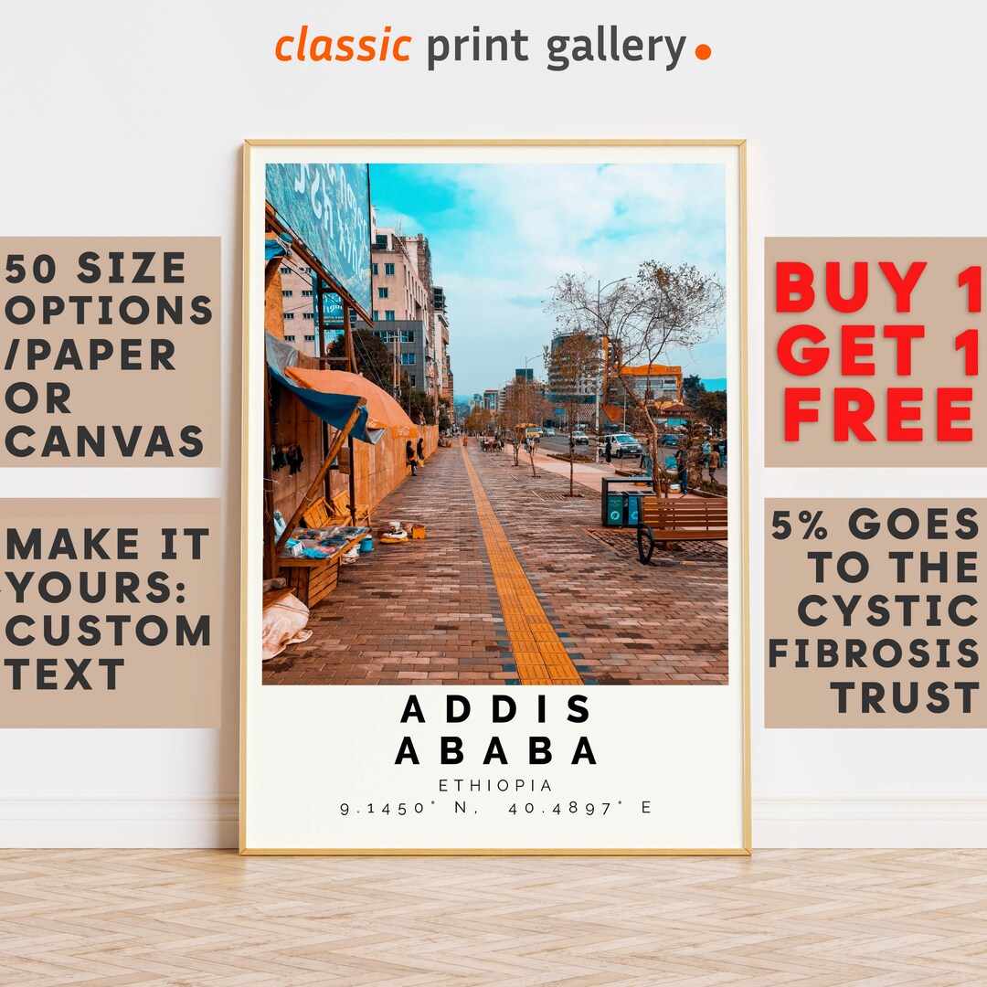 Addis Ababa Poster Colorful Print, Addis Ababa Wall Art, Addis Ababa ...
