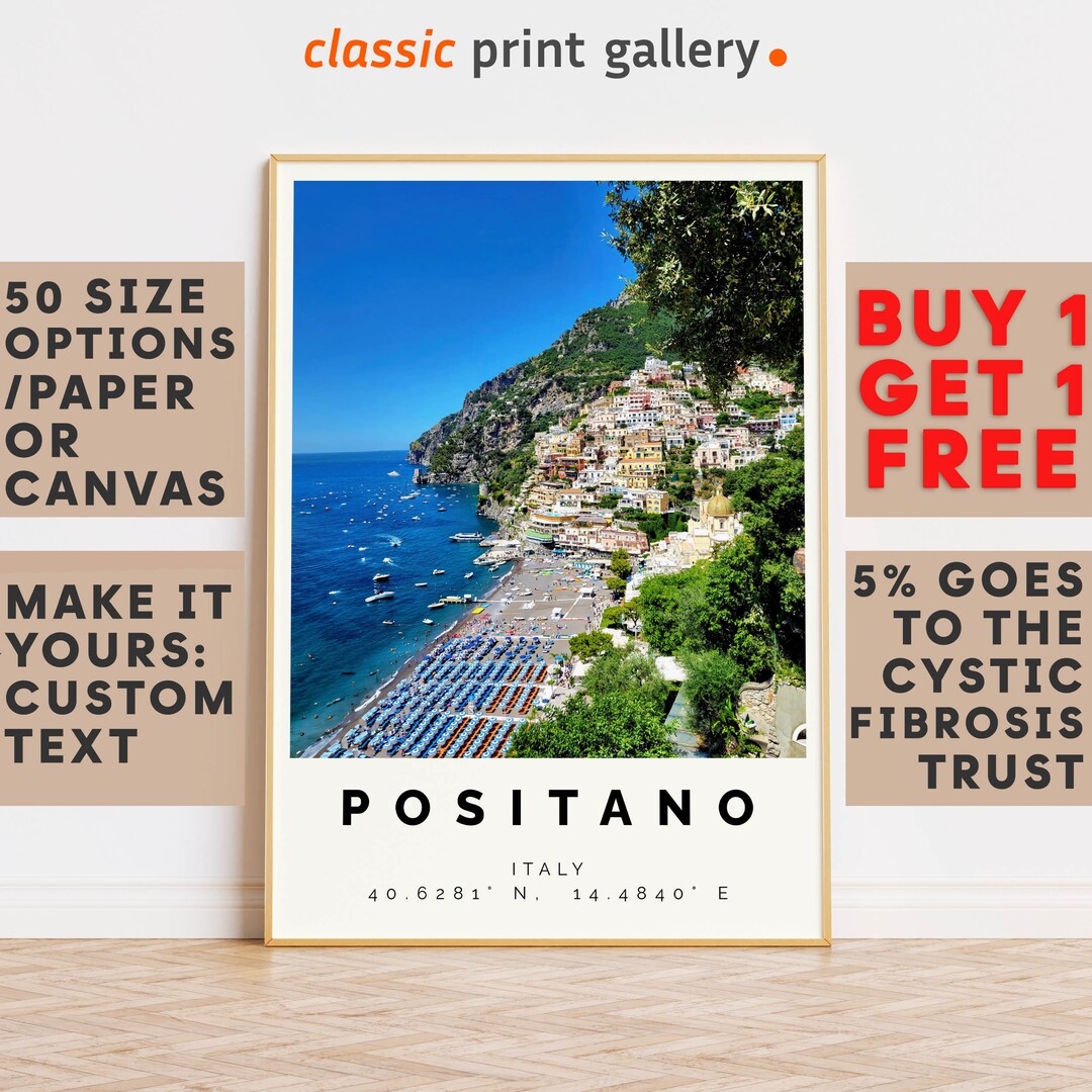 Positano Poster Colorful Print, Positano Wall Art, Positano Photo Decor ...