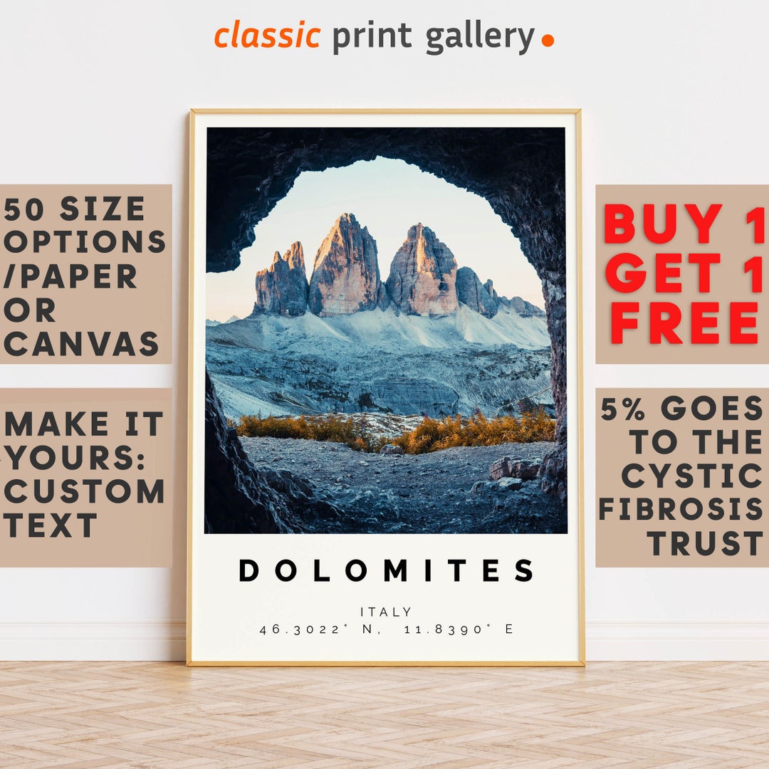 Dolomites Poster Colorful Print, Dolomites Wall Art, Dolomites Photo ...