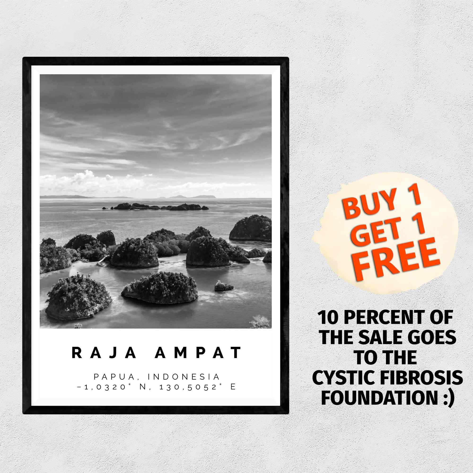 Raja Ampat Islands Poster Black and White Print Raja Ampat - Etsy