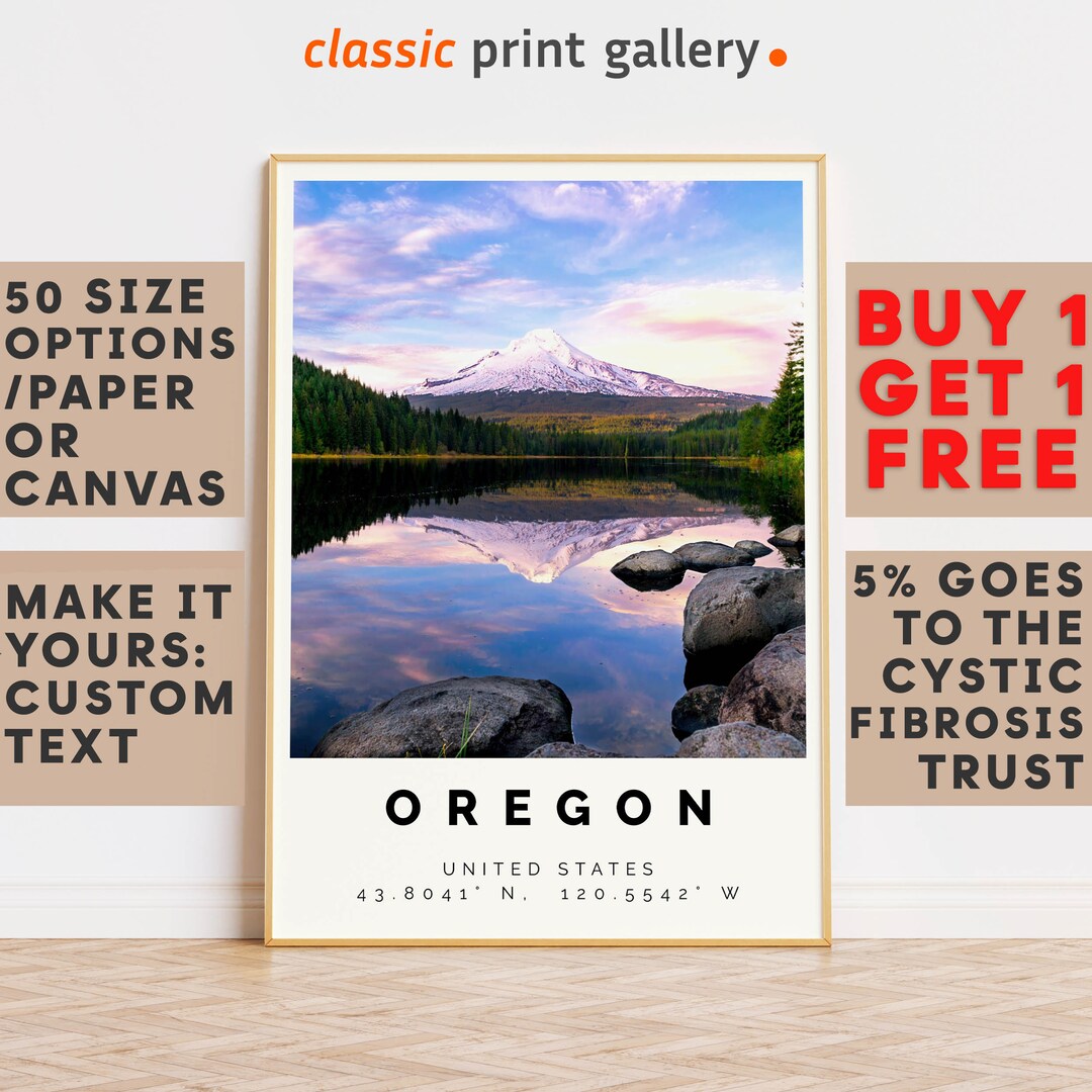 Oregon Poster Colorful Print, Oregon Wall Art, Oregon Photo Decor ...