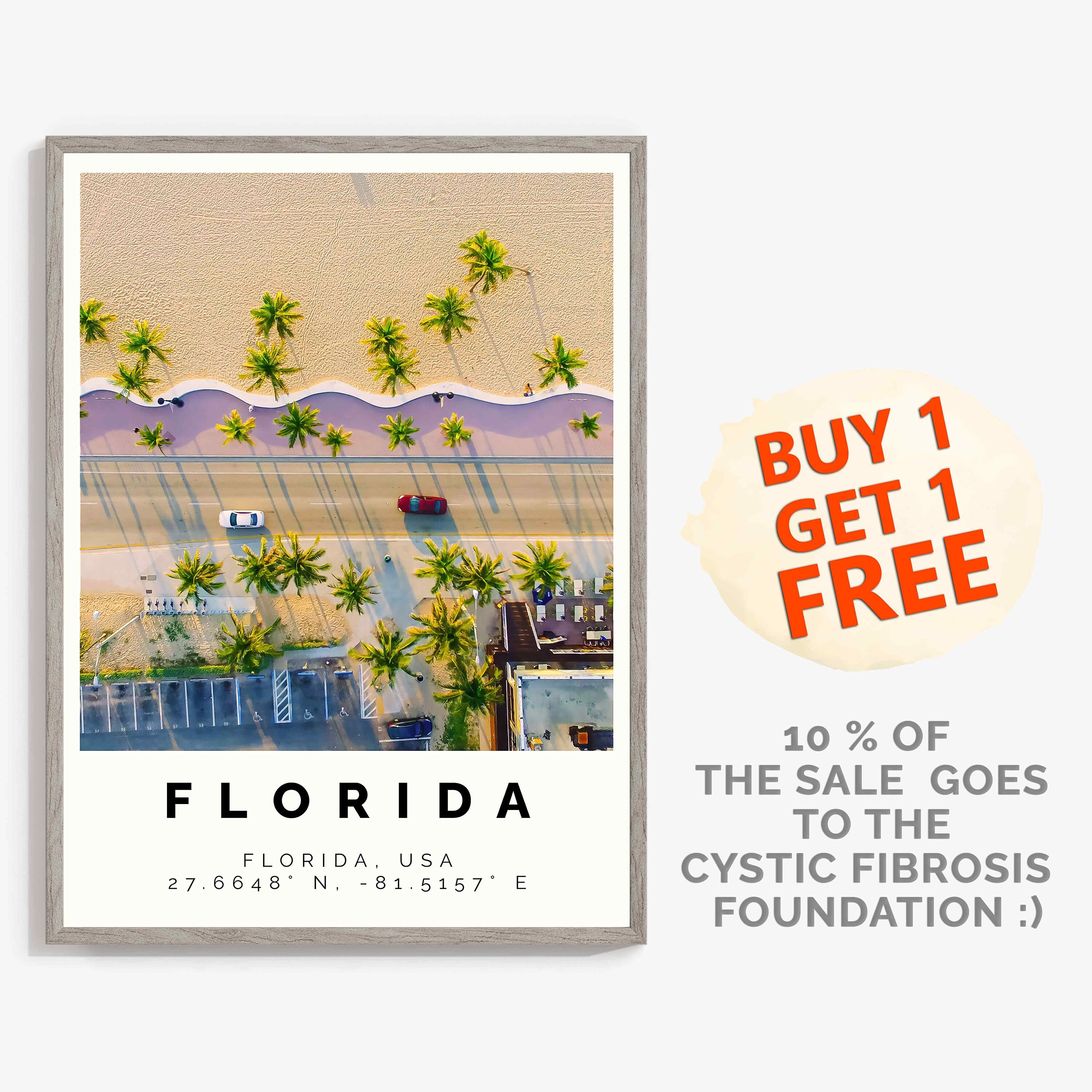 Florida Poster Colorful Print Florida Wall Art Florida Photo - Etsy