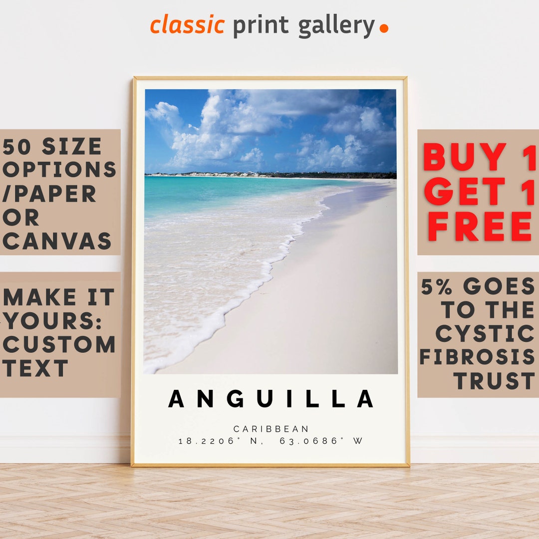 Anguilla Poster Colorful Print, Anguilla Wall Art, Anguilla Photo Decor ...