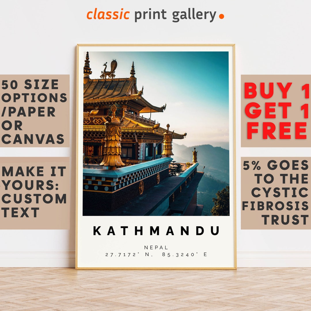 Kathmandu Poster Colorful Print, Kathmandu Wall Art, Kathmandu Photo ...