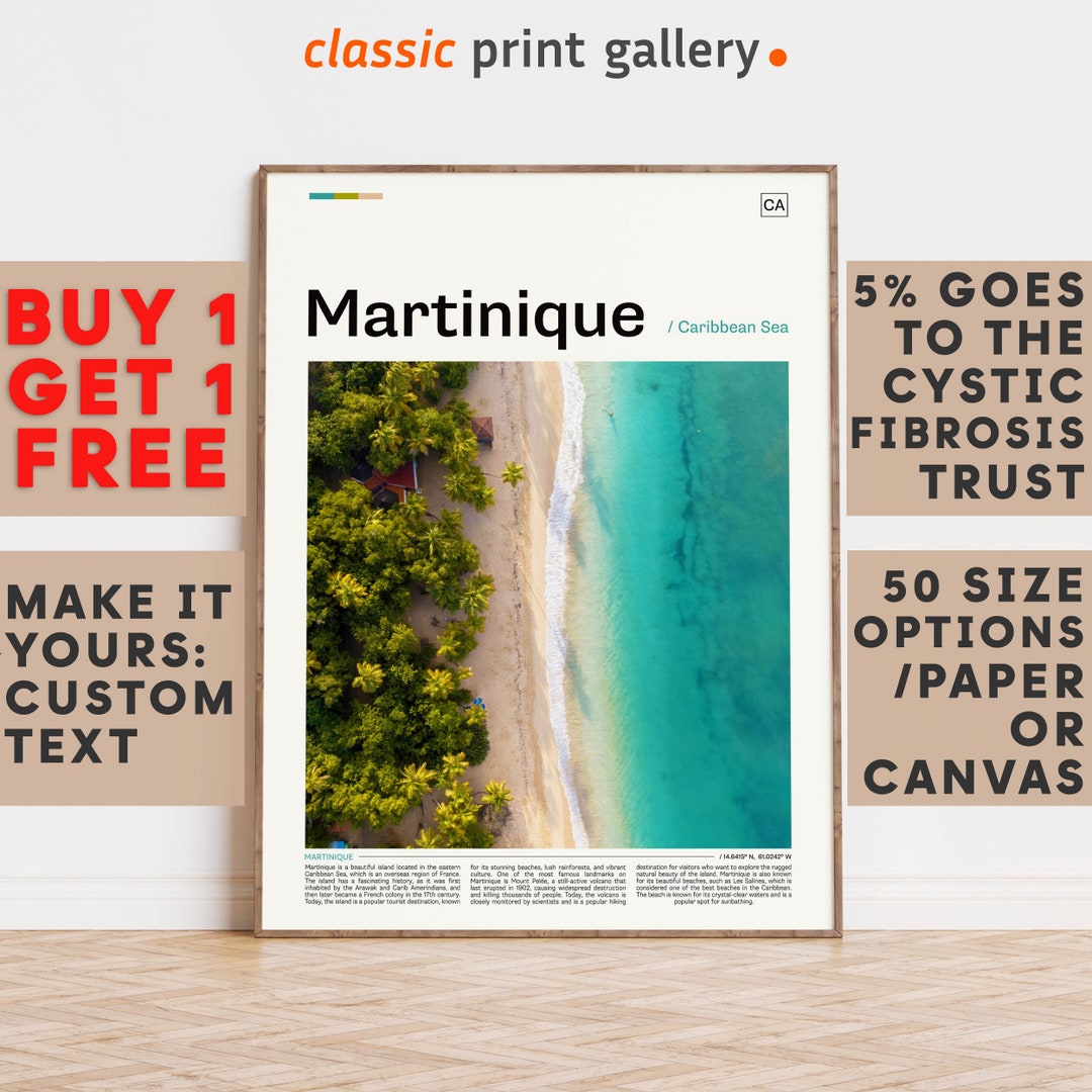 Martinique Print, Martinique Wall Art, Martinique Color Poster With ...