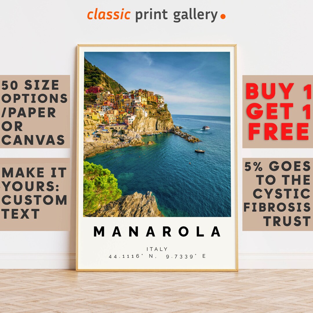 Manarola Poster Colorful Print, Manarola Wall Art, Manarola Photo Decor ...