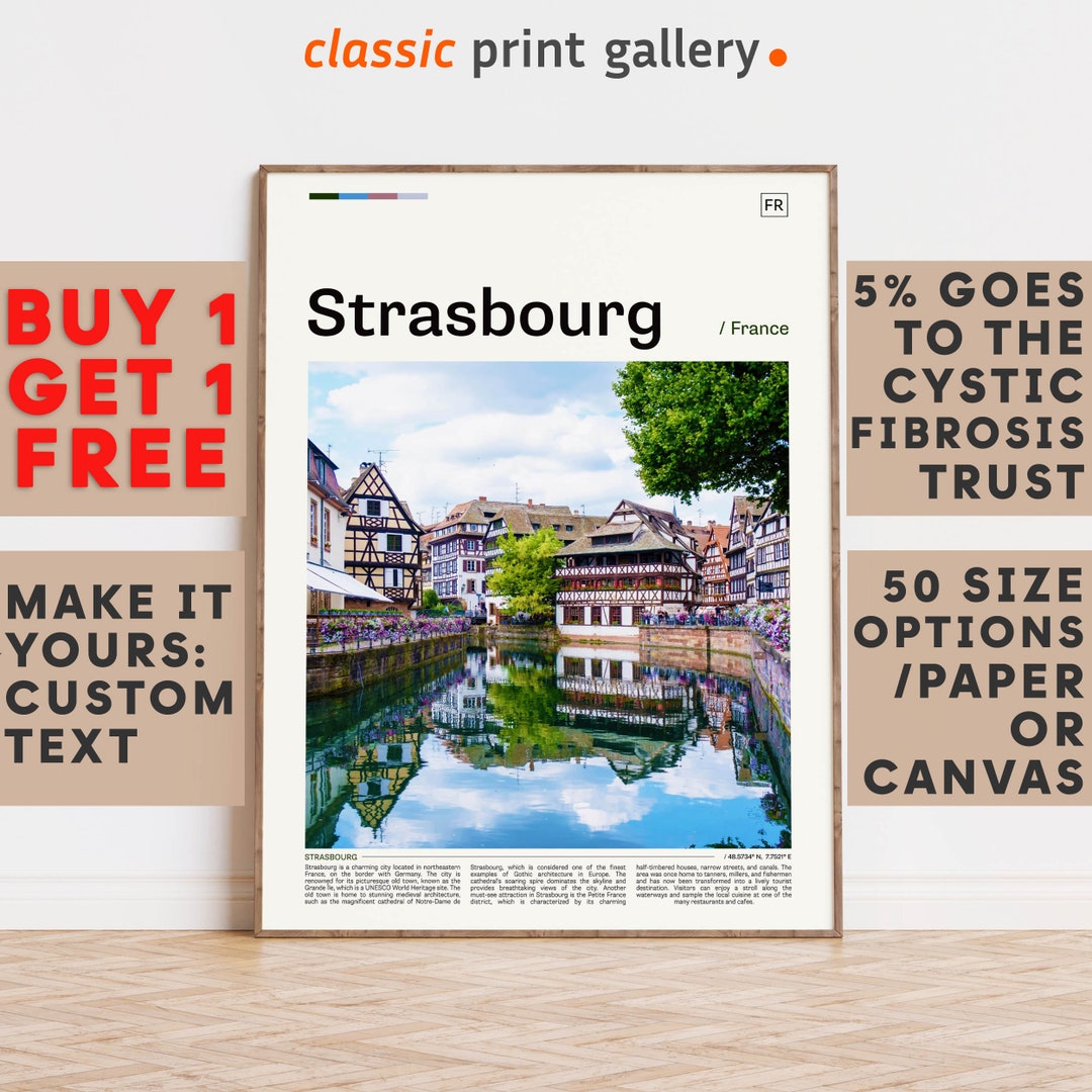 Strasbourg Print, Strasbourg Wall Art, Strasbourg Color Poster With ...