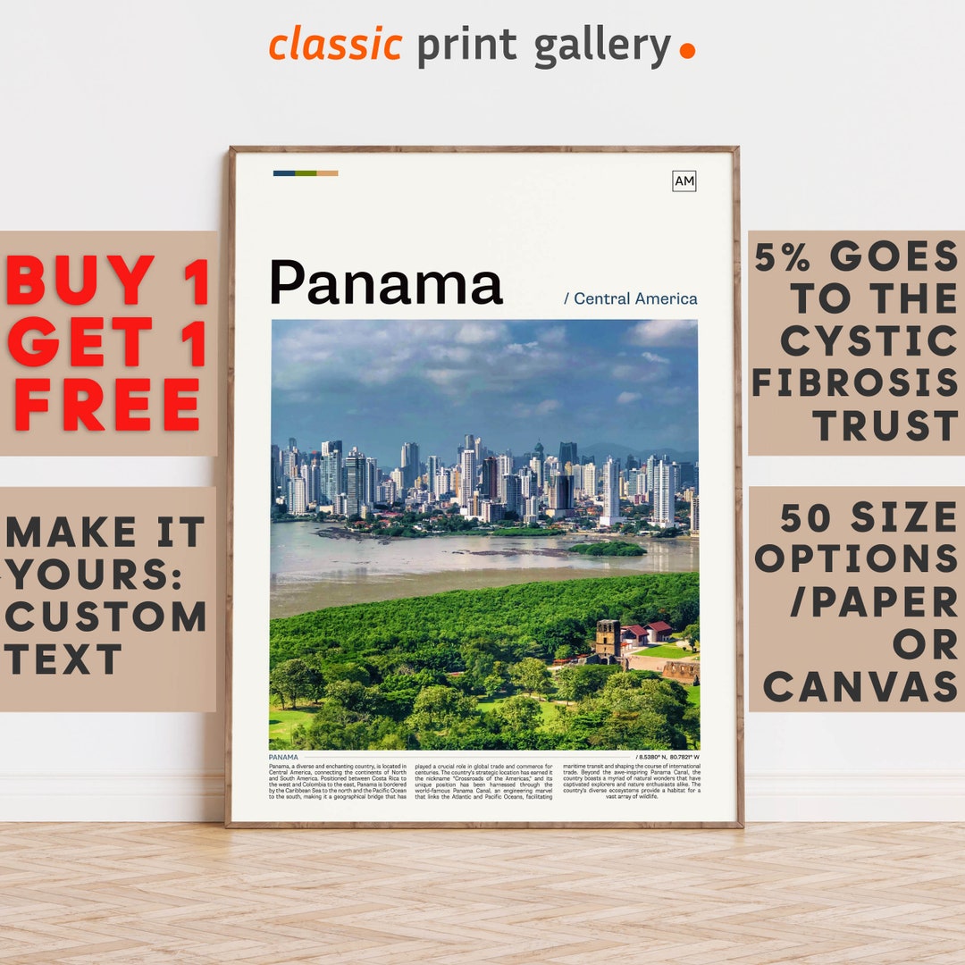 Panama Print, Panama Wall Art, Panama Color Poster With Text ...