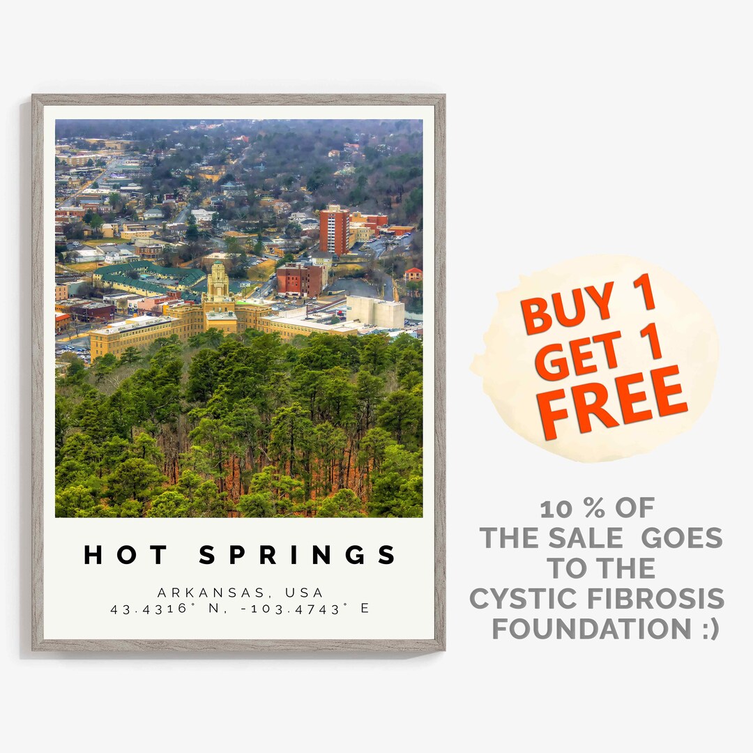 Hot Springs Poster Colorful Print Hot Springs Wall Art Hot - Etsy