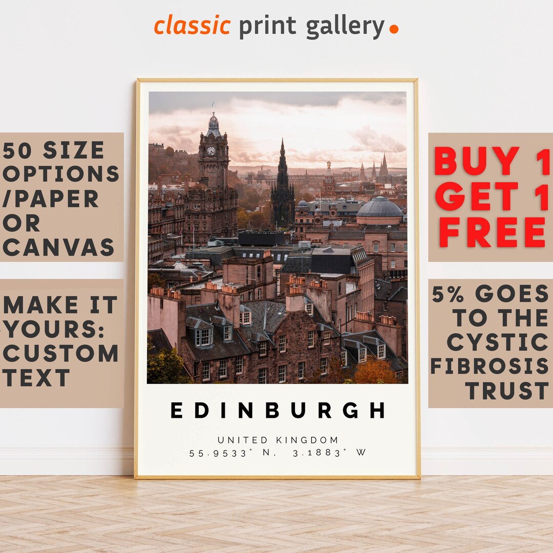 Edinburgh Poster Colorful Print, Edinburgh Wall Art, Edinburgh Photo ...