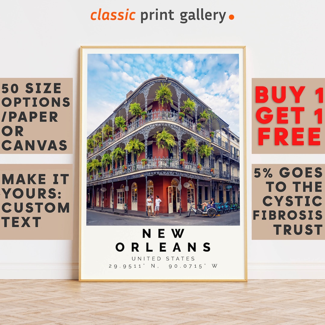 New Orleans Poster Colorful Print, New Orleans Wall Art, New Orleans ...