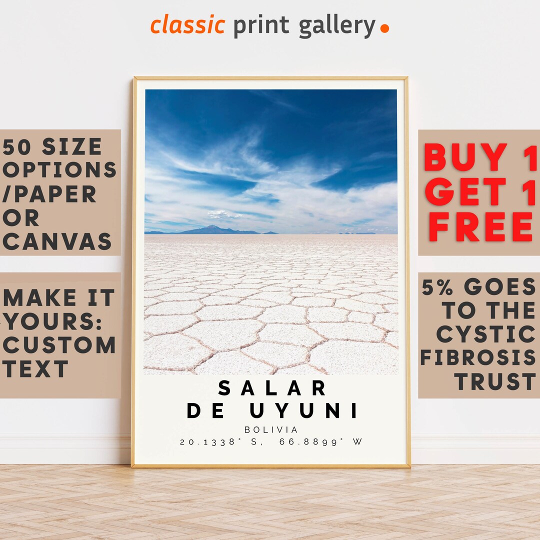 Salar De Uyuni Poster Colorful Print, Salar De Uyuni Wall Art, Salar De ...