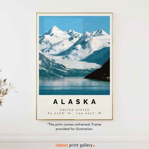 Alaska Poster Colorful Print, Alaska Wall Art, Alaska Photo Decor ...
