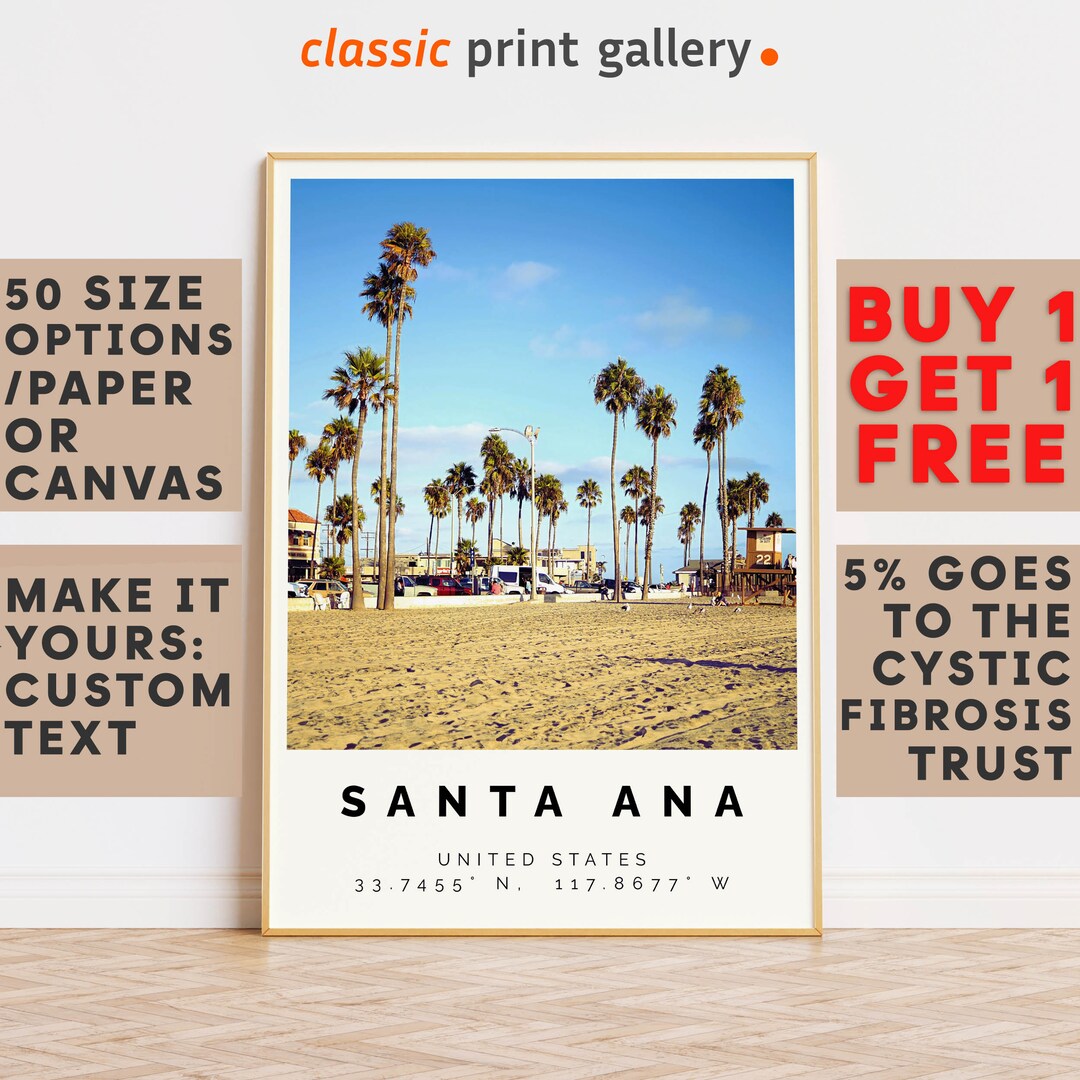Santa Ana Poster Colorful Print, Santa Ana Wall Art, Santa Ana Photo ...