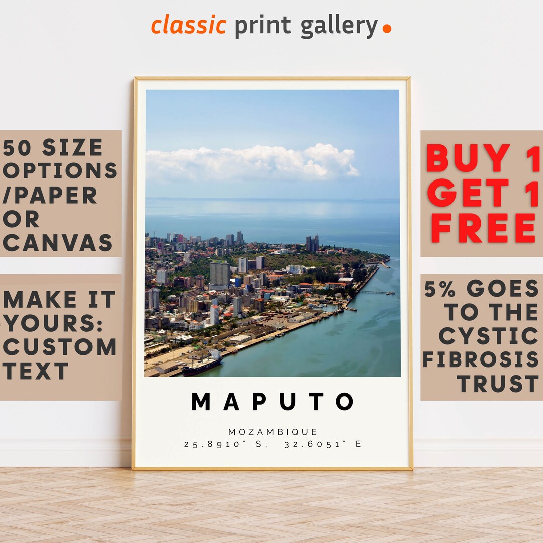 Maputo Poster Colorful Print, Maputo Wall Art, Maputo Photo Decor ...
