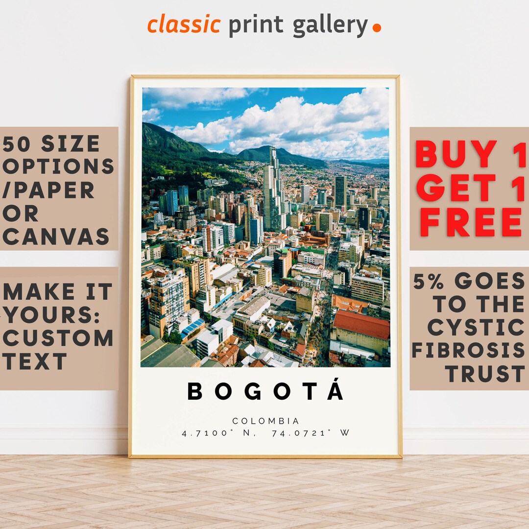 Bogota Poster Colorful Print, Bogota Wall Art, Bogota Photo Decor ...