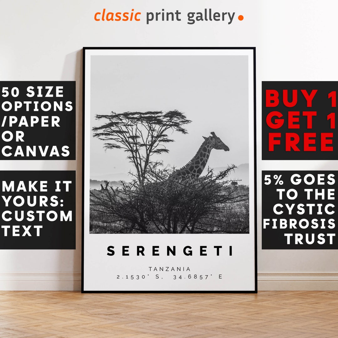 Serengeti Poster Print, Serengeti Wall Art, Housewarming Gift ...