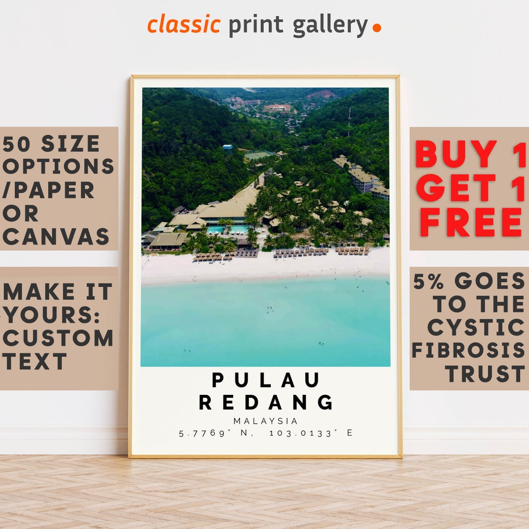 Pulau Redang Poster Colorful Print, Pulau Redang Wall Art, Pulau Redang ...
