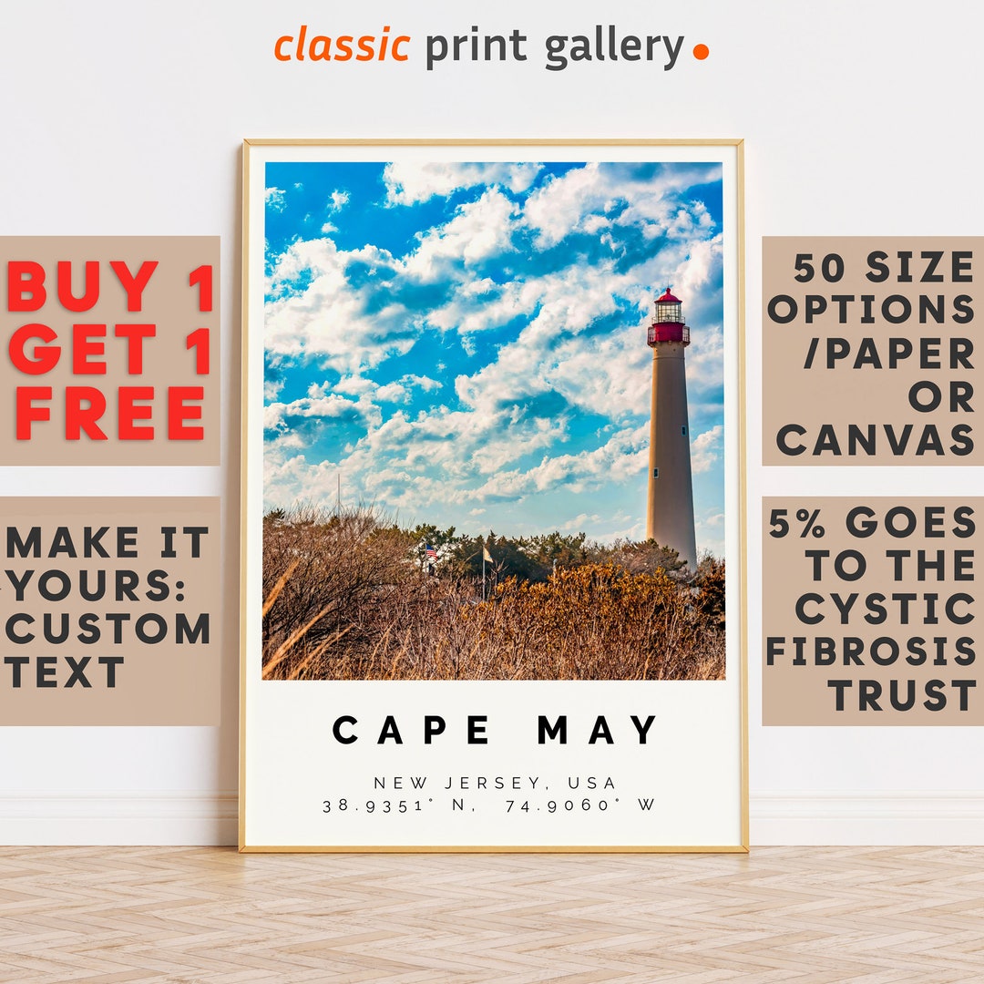 Cape May Print Colorful Poster|cape May Wall Art|cape May Travel Poster ...