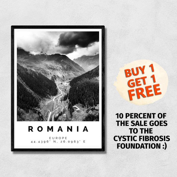 Romania Poster Printromania Wall Art Housewarming Gift - Etsy