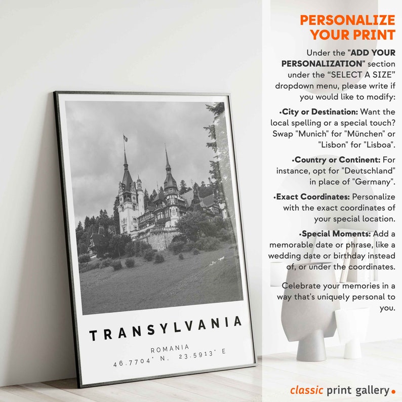 Transylvania Poster,transylvania Print,transylvania Black and White ...