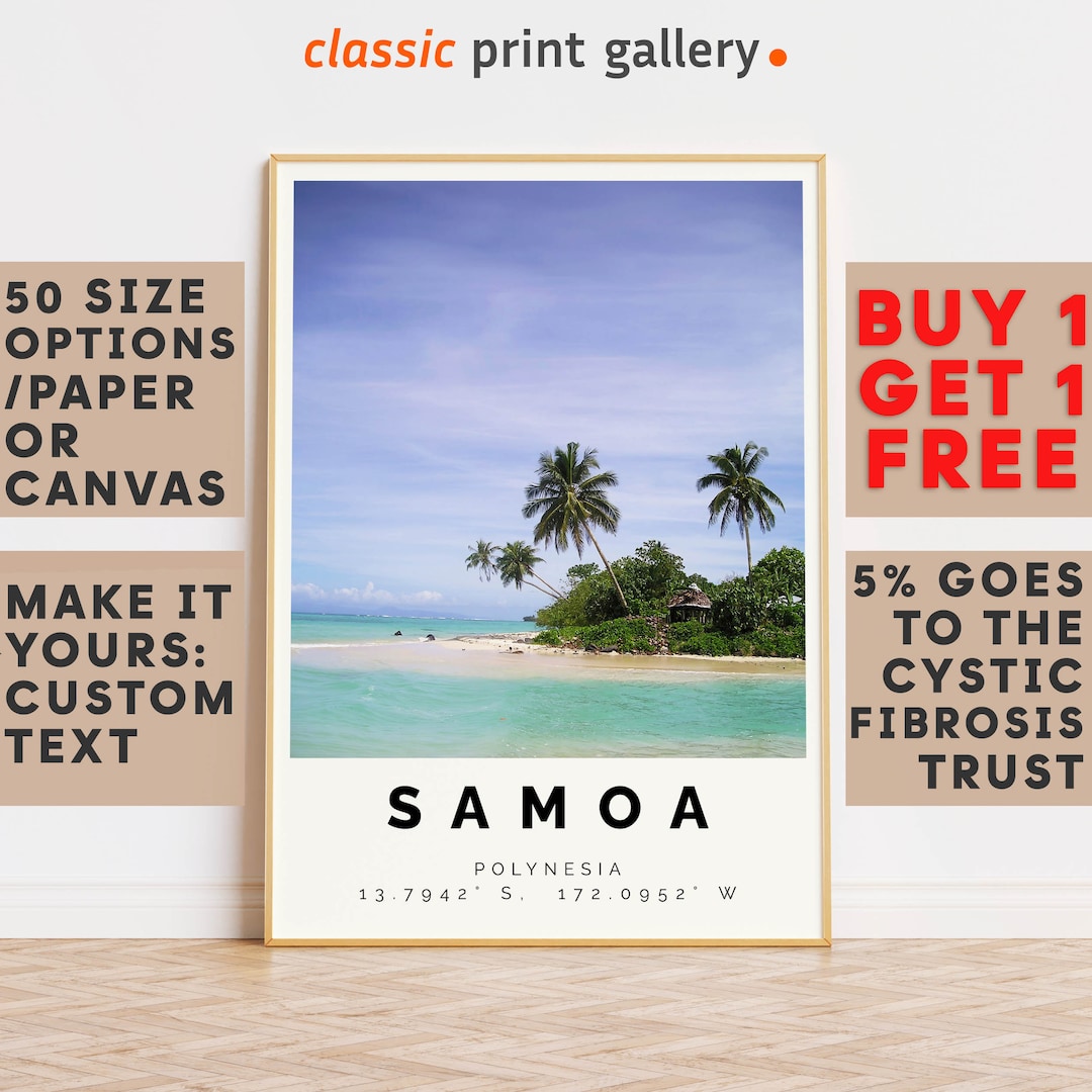 Samoa Poster Colorful Print, Samoa Wall Art, Samoa Photo Decor, Samoa ...