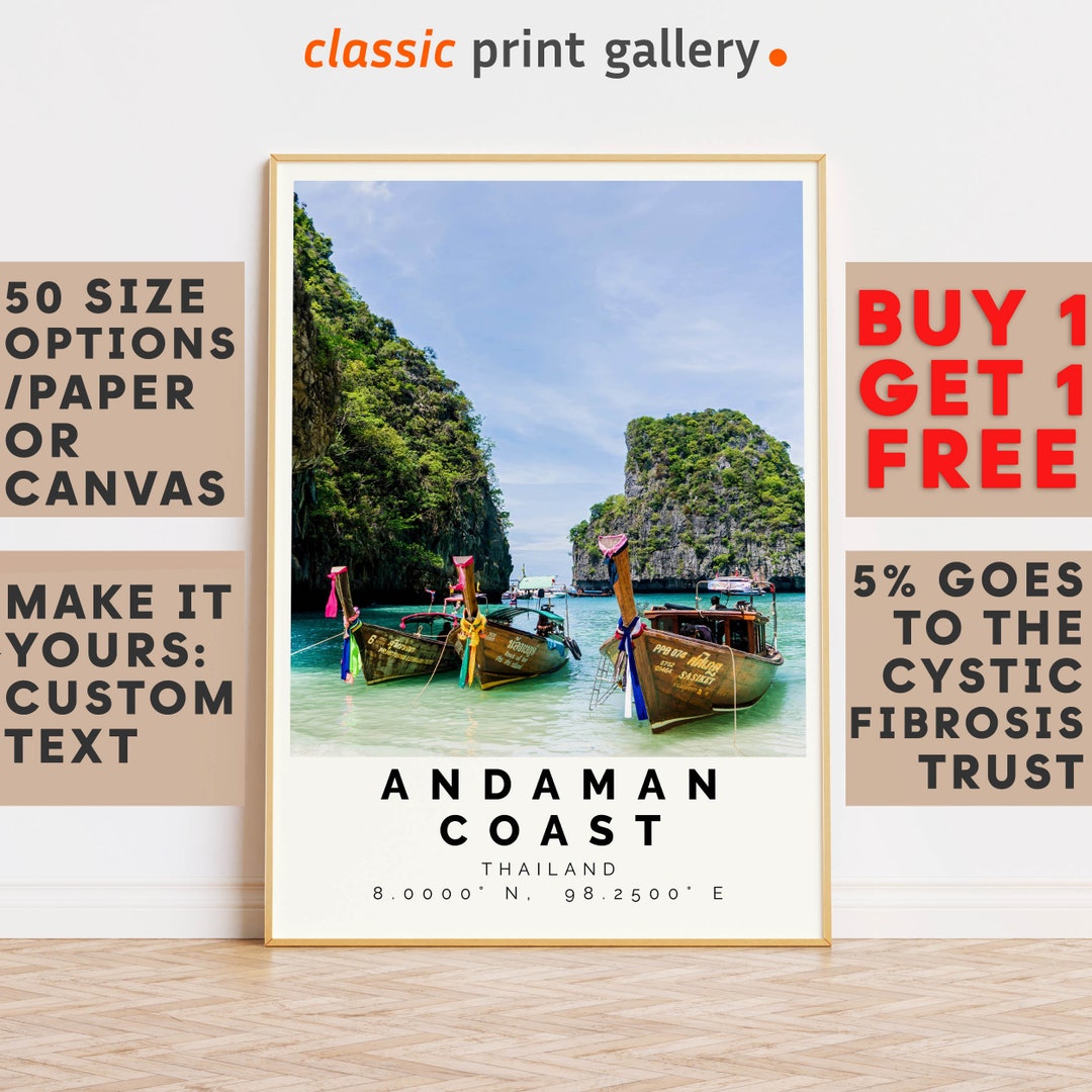 Andaman Coast Poster Colorful Print, Andaman Coast Wall Art, Andaman ...