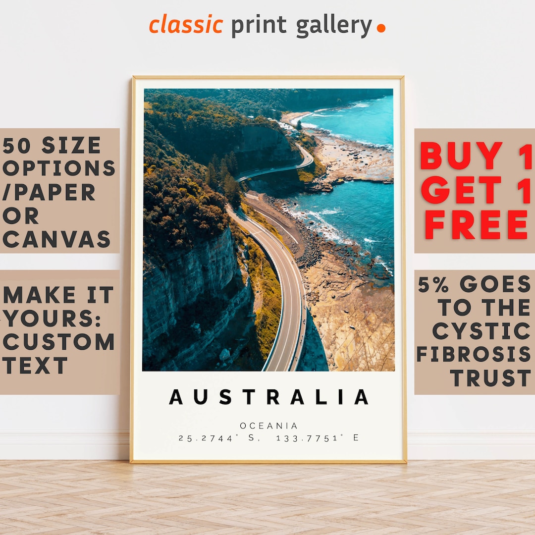 Australia Poster Colorful Print, Australia Wall Art, Australia Photo ...