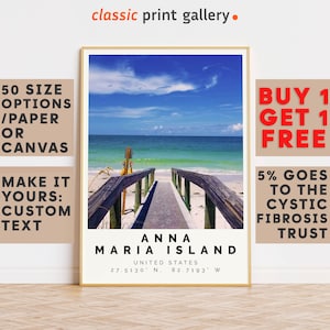 Anna Maria Island Poster Colorful Print, Anna Maria Island Wall Art ...