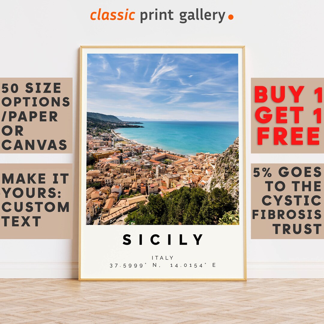 Sicily Poster Colorful Print, Sicily Wall Art, Sicily Photo Decor ...