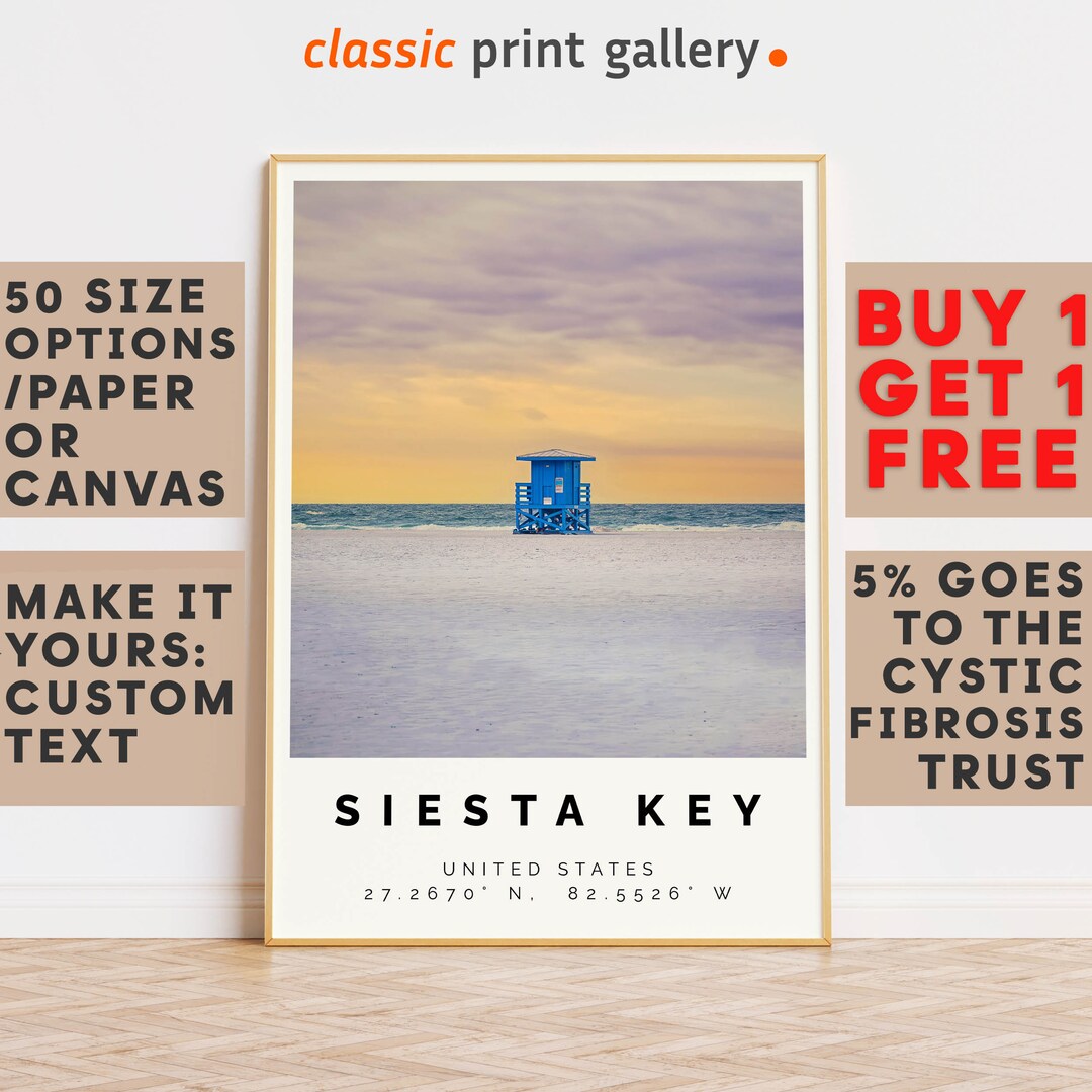 Siesta Key Poster Colorful Print, Siesta Key Wall Art, Siesta Key Photo ...