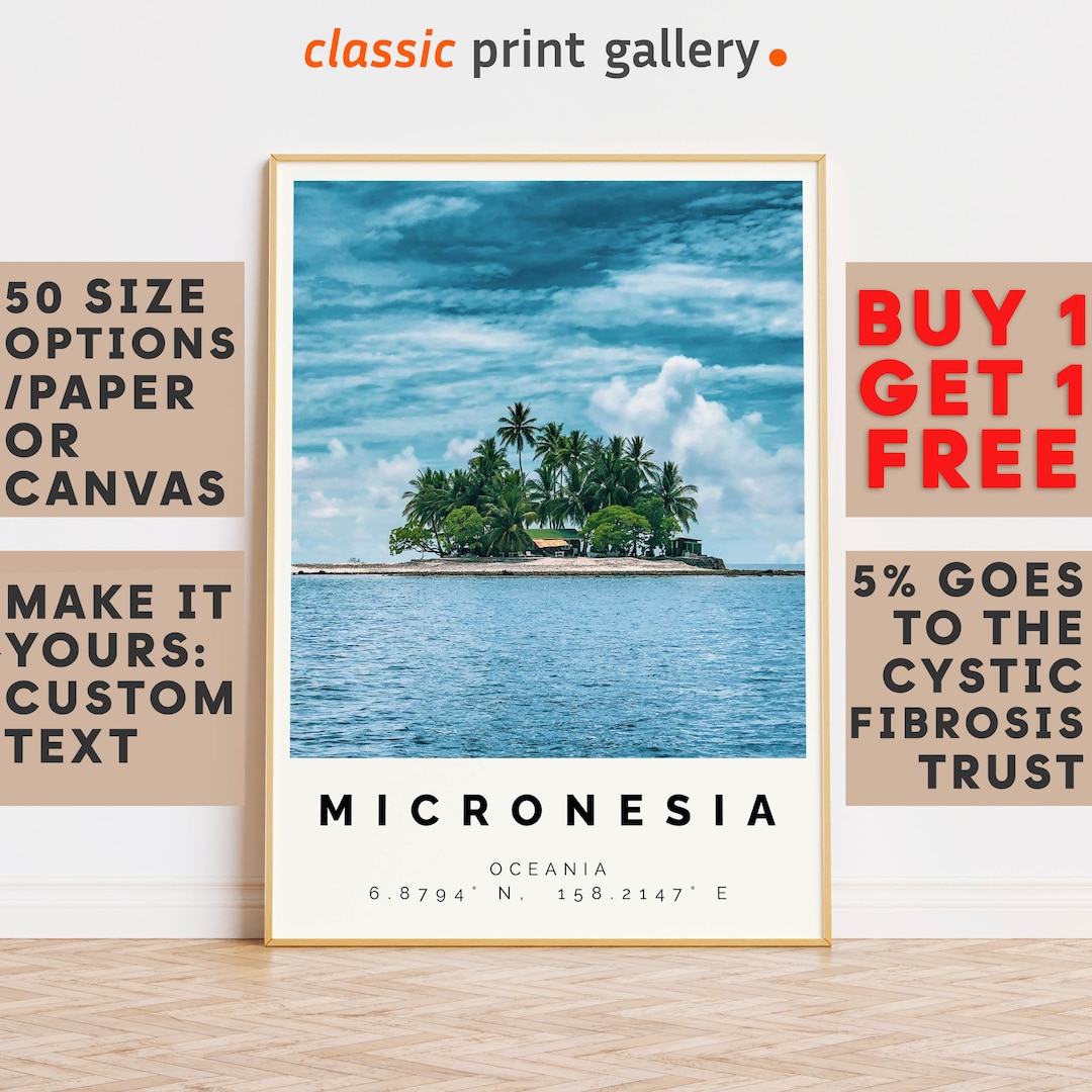 Micronesia Poster Colorful Print, Micronesia Wall Art, Micronesia Photo ...