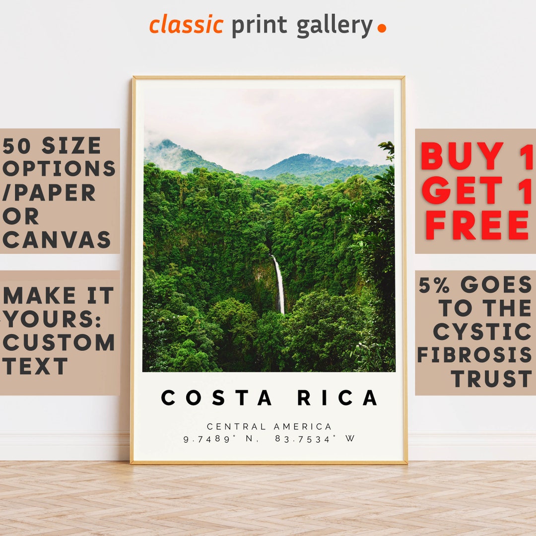 Costa Rica Poster Colorful Print, Costa Rica Wall Art, Costa Rica Photo ...
