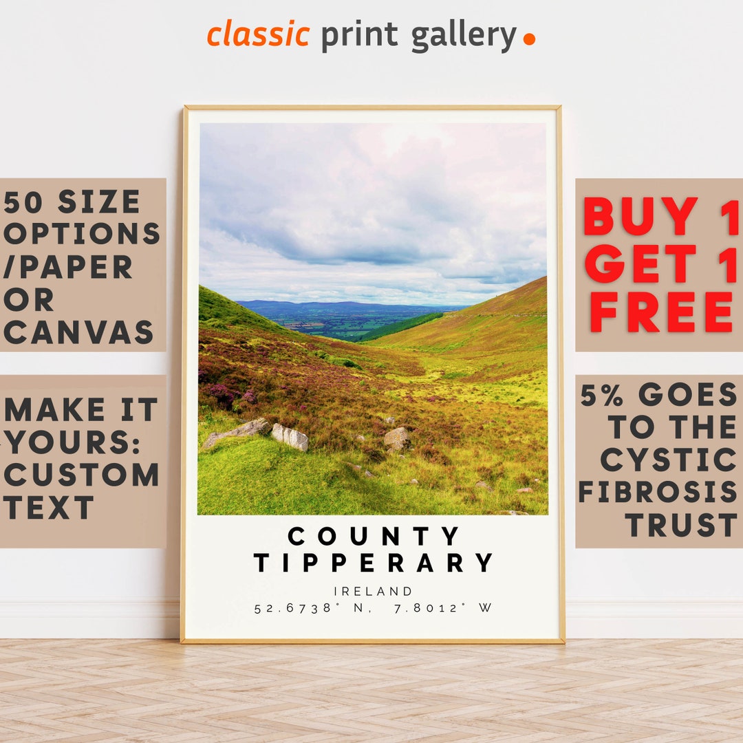 County Tipperary Poster Colorful Print, County Tipperary Wall Art ...